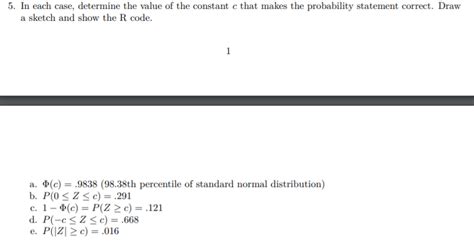 Solved In Each Case Determine The Value Of The Constant Chegg