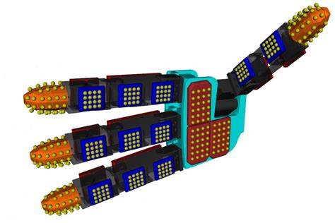 the allegro hand with tactile sensors and a 3d model view to show download scientific diagram