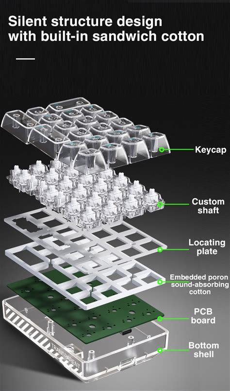 AULA F21 Wireless Numeric Keypad White Backlight Transparent Numeric Keyboard 21 Key Bluetooth