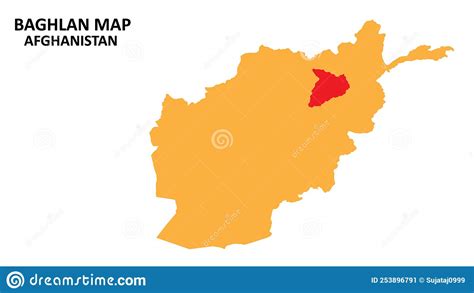Baghlan State And Regions Map Highlighted On Afghanistan Map Cartoon Vector