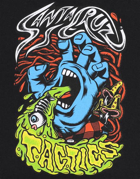 Tactics Santa Cruz Screaming Hand Tactics T Shirt Black