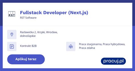oferta pracy fullstack developer next js rst software wrocław