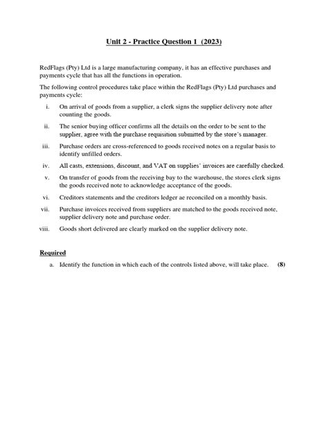 Practice Question 1 Unit 2 Week 1 Pdf Business