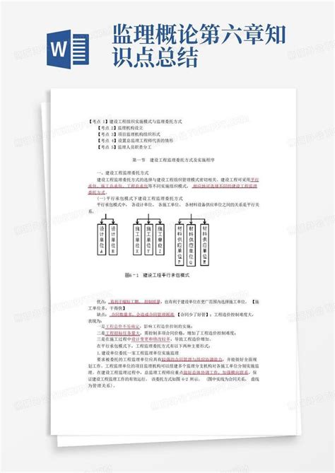 监理概论第六章知识点总结Word模板下载 编号lorbenjv 熊猫办公