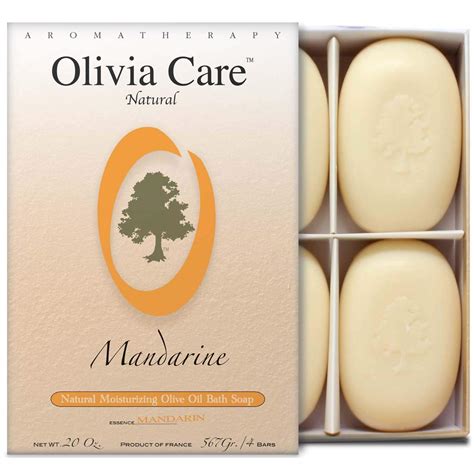 Olivia Care Bath And Body Bar Mandarin Soap 4 Pack T Box Organic Vegan And Natural Contains