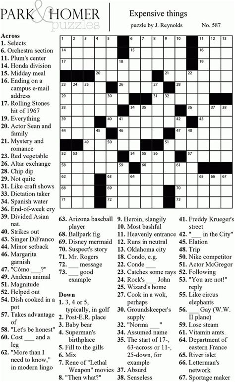 Printable Crosswords For Beginners Free Printable Hq