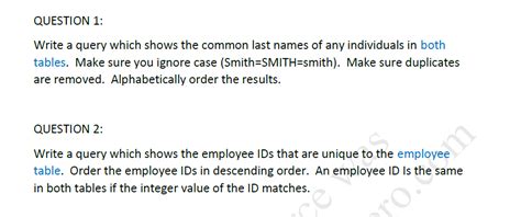 solved question 1 write a query which shows the common last