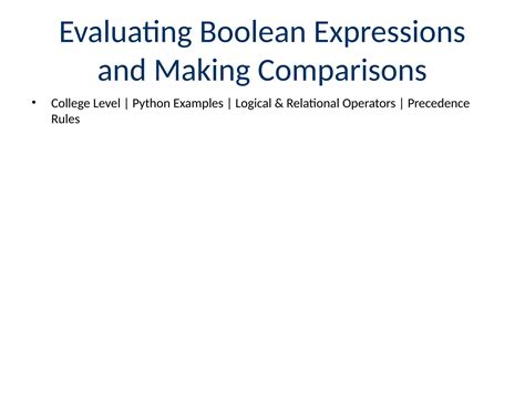 Booleanexpressionsandcomparisonspythonpptx