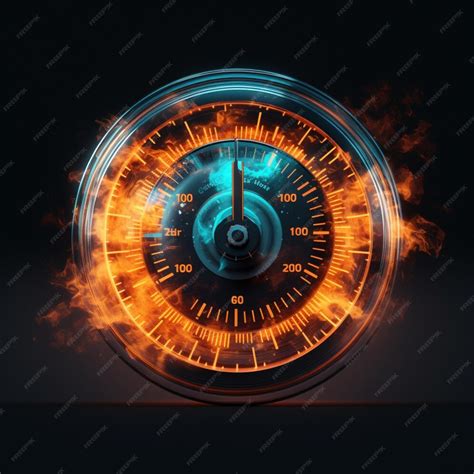 Premium Ai Image An Orange Speedometer With Fire On It Is Burning On
