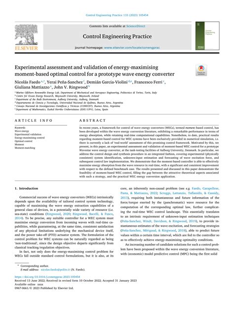 Pdf Experimental Assessment And Validation Of Energy Maximising