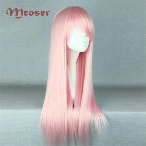 Mcoser Cm Long Light Pink Wig Synthetic Hig Grandado