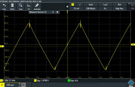 Operational Amplifier Noise At Peak Of Triangle Wave Electrical