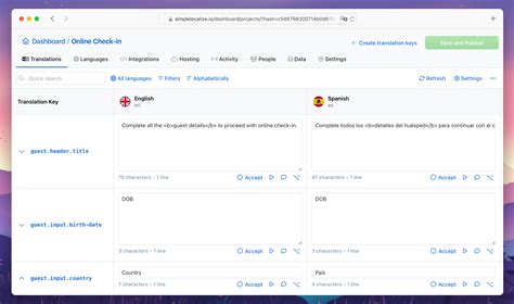 Settings Simplelocalize