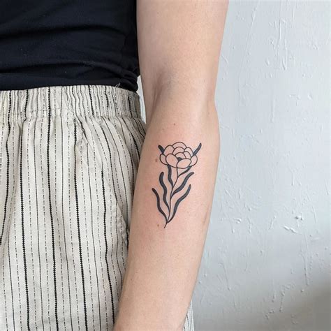 Black And White Flower Tattoo