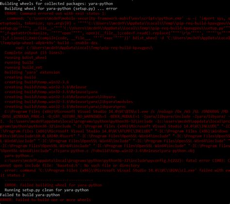 Failed To Build Wheel For Yara Python · Issue 113 · Virustotalyara