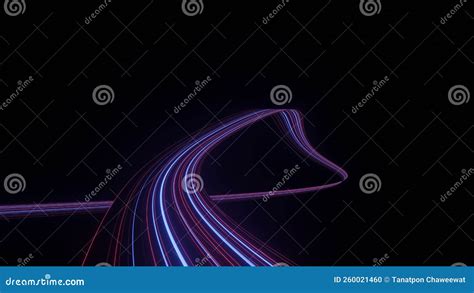 3d Render Motion Line Of Speed And Power Or Light Trails High Speed Light With Curve Movement