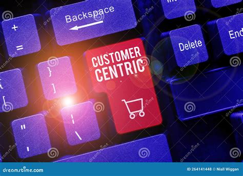 Sign Displaying Customer Centric Word Written On Process Of Looking After Customers To Ensure