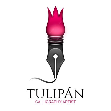 Логотип с градиентным пером и слоганом Бесплатно векторы