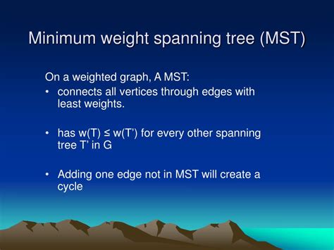 Ppt Minimum Spanning Trees Powerpoint Presentation Free Download