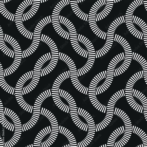 Abstract Geometric Composition Of Tangled Lines On A Black Background Black And White Striped