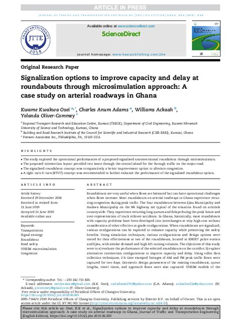 Pdf Signalization Options To Improve Capacity And Delay At