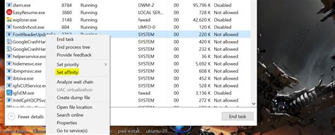 how to manually allocate cpu cores to a program on windows 10