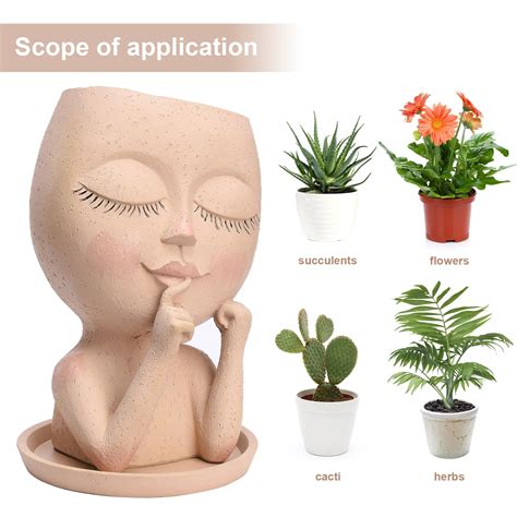 Girls Face Head Flower Planter With Pallet Succulent Plant Flower Cont