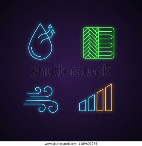 Air Conditioning Neon Light Icons Set Stock Vector Royalty Free 1189609276 Shutterstock
