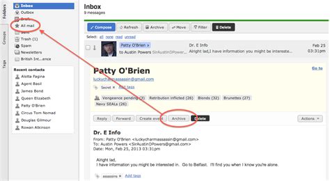 what is the archive function for what happens to email messages after