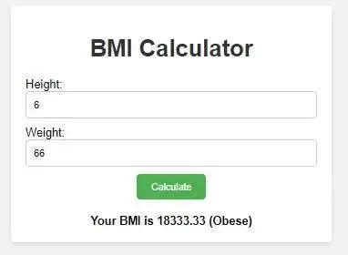BMI Calculator Using HTML CSS JavaScript With Source Code CodeWithCurious