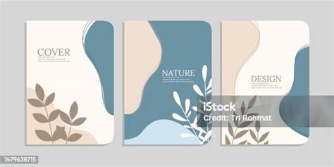 아름다운 손으로 그린 꽃 장식이 있는 간단한 책 표지 템플릿 세트입니다 추상적인 식물 배경size A4 노트북 일기 플래너 학교 브로셔 책 카탈로그 책에 대한 스톡 벡터