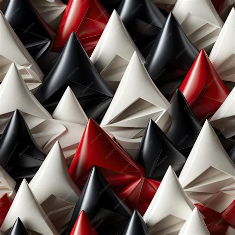 Premium Photo Striking Black And Red Paper Pyramid Scene With Dynamic Color Combinations Tiled