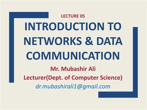 Lecture 5 Introduction To Networks And Data Communication Ppt