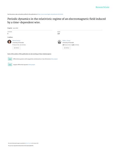 Pdf Periodic Dynamics In The Relativistic Regime Of An