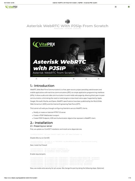 Asterisk Webrtc With Pjsip From Scratch Vitalpbx Advanced Pbx