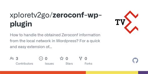 GitHub Xploretv Go Zeroconf Wp Plugin How To Handle The Obtained Zeroconf Information From