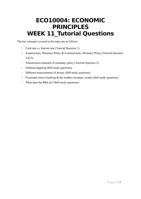 week 11 tutorial questions eco10004 economic principles week 11