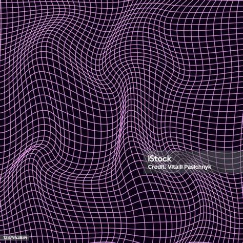 어두운 배경에 추상적인 물결 모양의 3d 메쉬 기하학적 동적 파동 3d 기술 와이어프레임 벡터 일러스트레이션 연속무늬에 대한 스톡 벡터 아트 및 기타 이미지 Istock