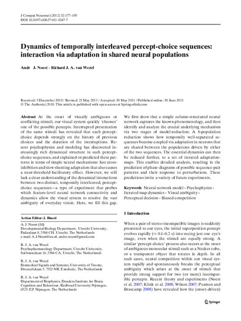 pdf dynamics of temporally interleaved percept choice sequences