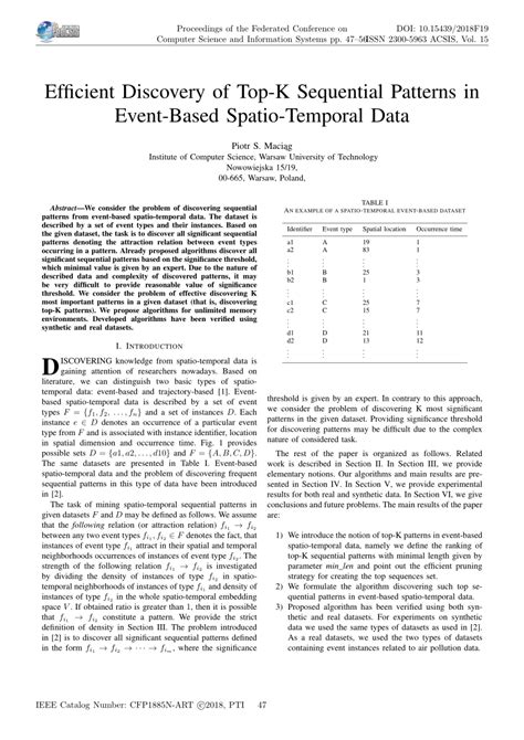 pdf efficient discovery of top k sequential patterns in event based