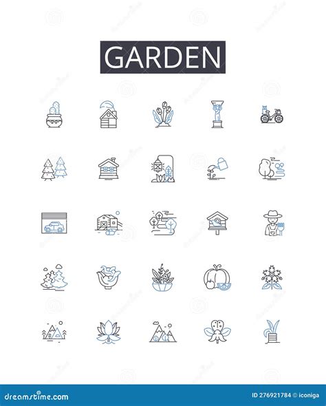 Garden Line Icons Collection Strategy Allocation Diversification