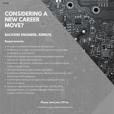 Hiring Backendengineer Iot Techjobs Remote Ifindtech Ltd