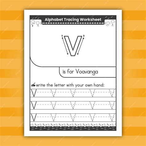 어린이를 위한 Abc 추적 워크시트 대문자 프리미엄 벡터