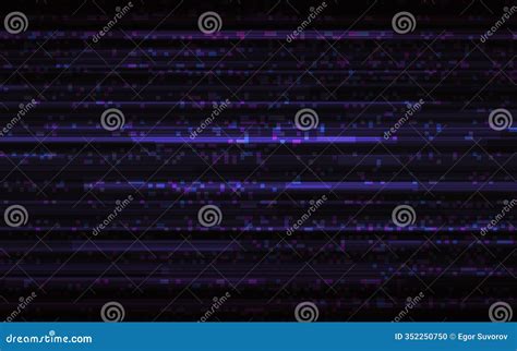 Glitch Background Digital Video Noise Effect Overlay Lines And Pixels Bad Signal Distortion