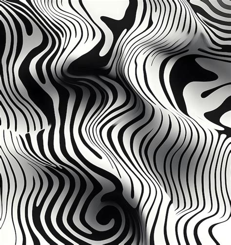 Abstract Black And White Wavy Pattern Creating A Dynamic Visual Effect Premium Ai Generated Image