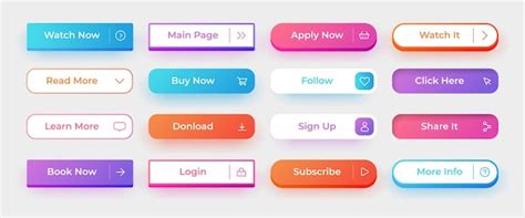 Premium Vector Ui Button Website Rectangular Modern Action Interface