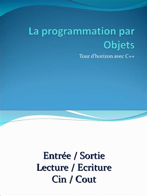 tour d horizon avec c pdf classe informatique langage de