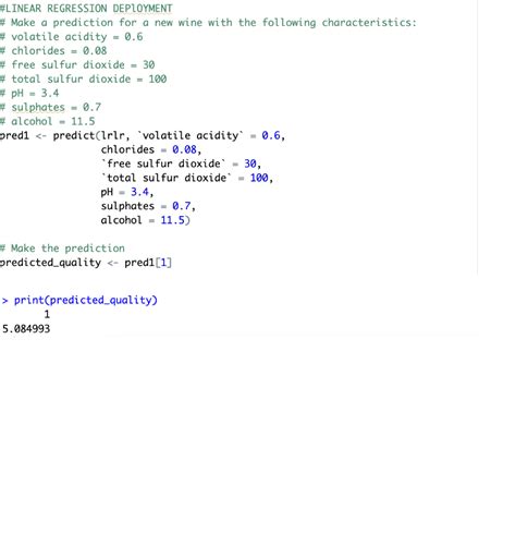 Solved \#LINEAR REGRESSION DEPLOYMENT \# Make a prediction | Chegg.com