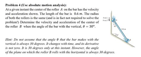 solved problem 4 use absolute motion analysis at a given