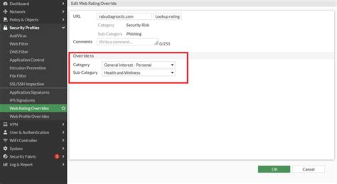 troubleshooting tip web rating override not worki fortinet community